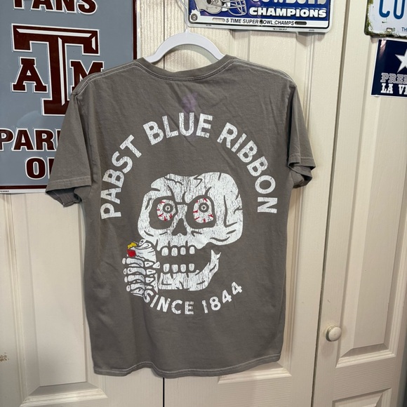 Pabst Blue Ribbon | Shirts | Pabst Blue Ribbon Gray Graphic Tshirt ...